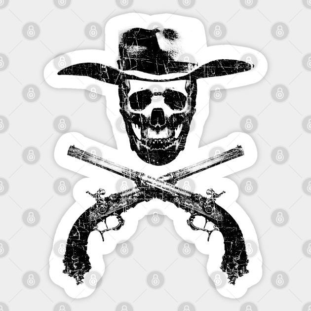Classic Cowboy Vintage Skull and Crossbones Cross Guns - Crossbones ...