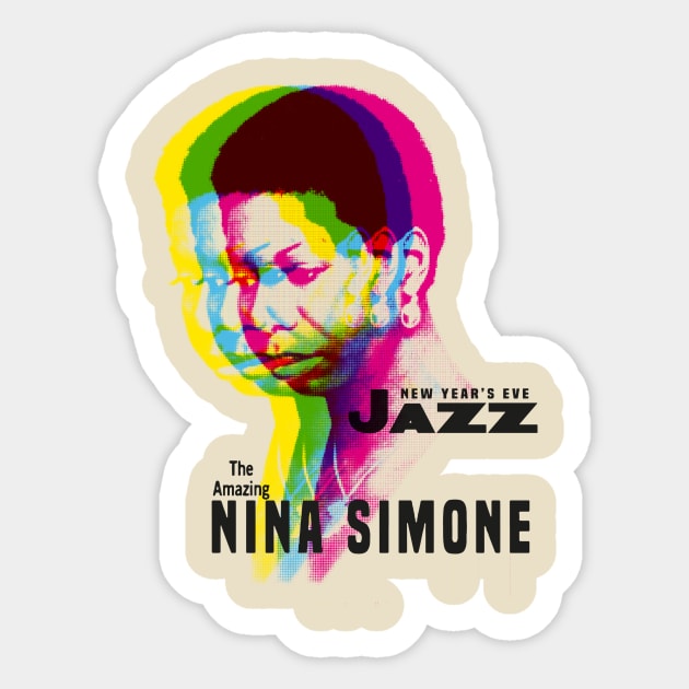 nina simone offset concert graphic - Nina Simone - Sticker | TeePublic