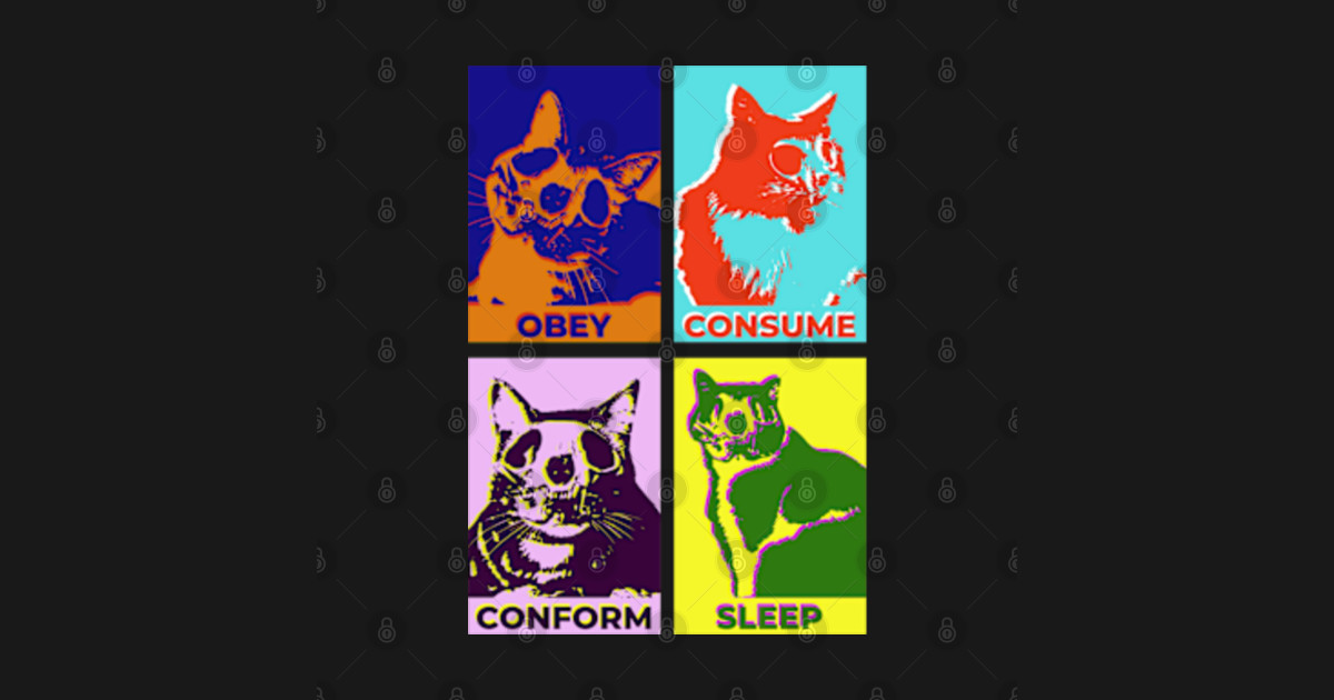 THEY LIVE OBEY CAT - Cat - T-Shirt | TeePublic