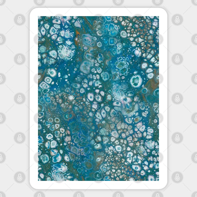 Fluid painting emerald lake with green cells - Fluid - Sticker | TeePublic