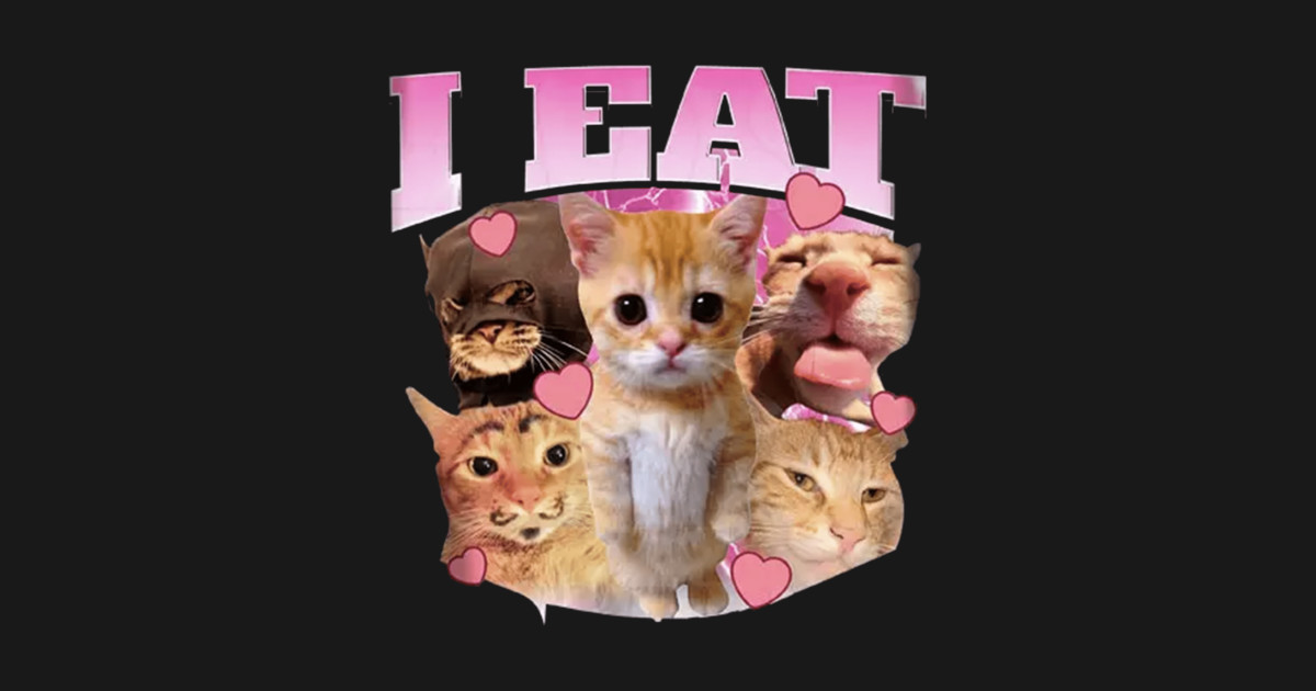 I Eat Funny El Gato Meme Sad Crying Cat Graphic - I Eat Cat - T-Shirt ...