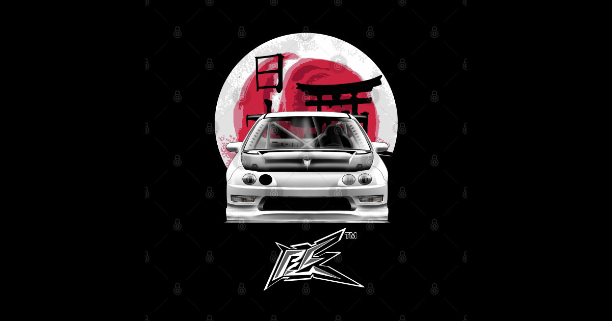 integra type r racecar lowered white - Acura Integra - Sticker | TeePublic