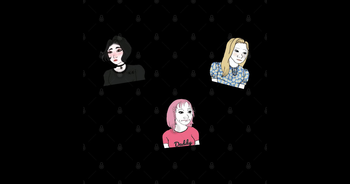 Girl Wojaks Female Wojaks - Wojak Meme - Sticker | TeePublic