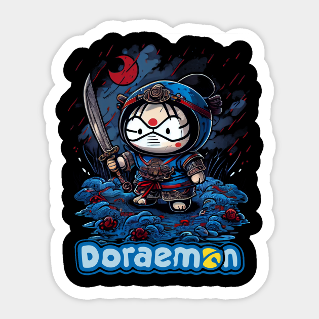 Samurai Doraemon - Doraemon - Sticker | TeePublic