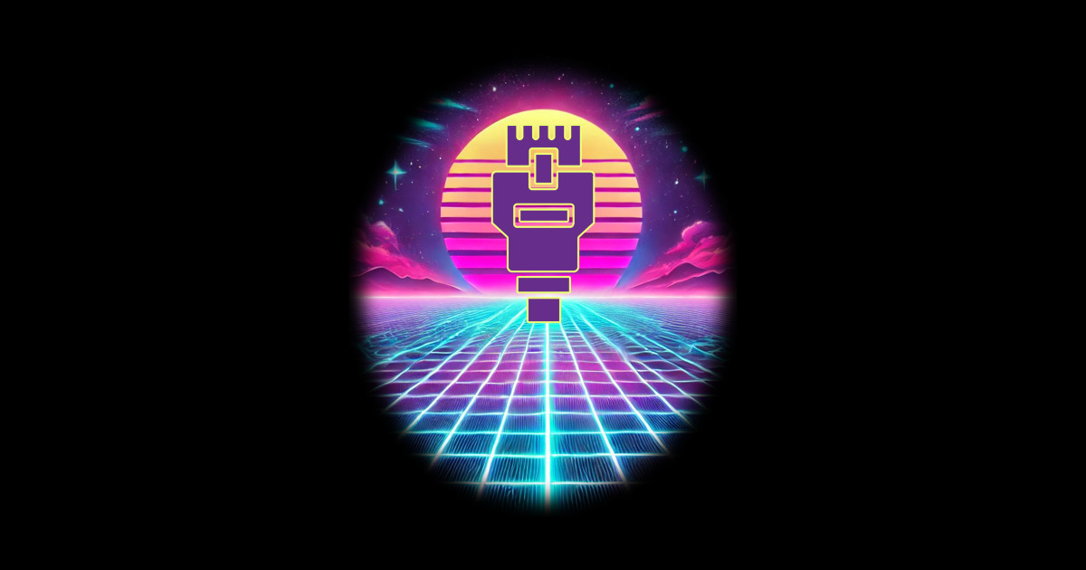 RJ45 Ethernet Futuristic Synthwave Grid for Gamers and Geeks ...