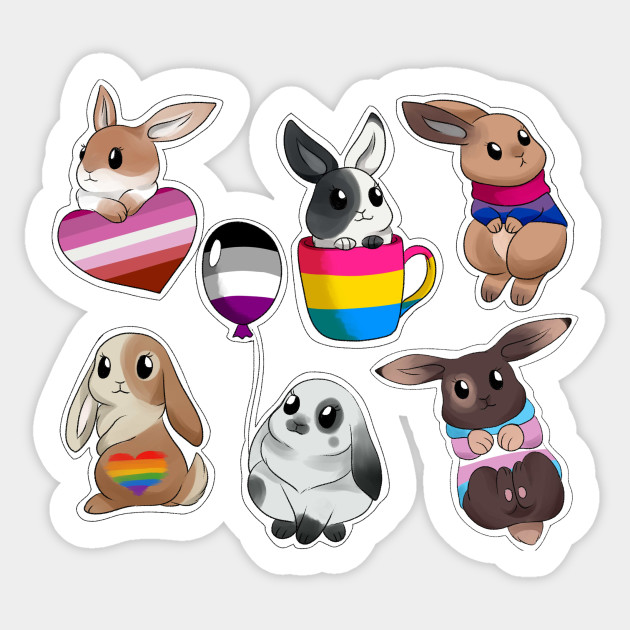 LGBT pride bunnies - Lgbt - Sticker | TeePublic