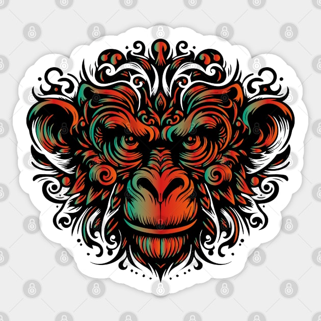 Monkey Face Design - Monkey Face - Sticker | TeePublic