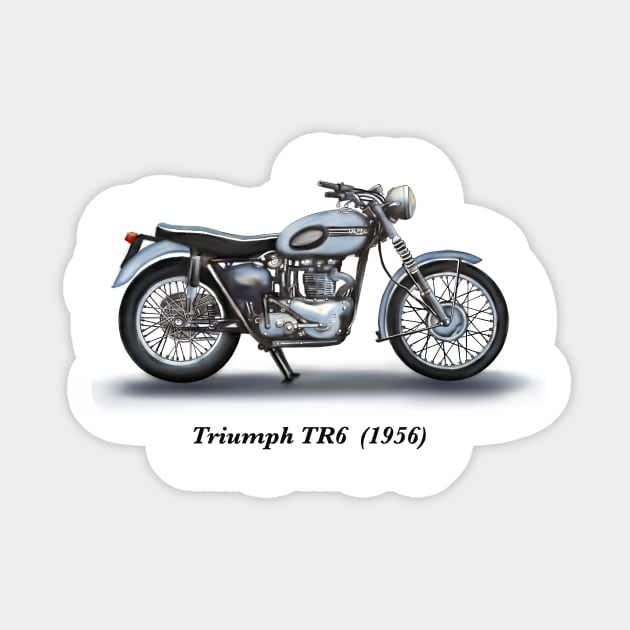 Drawing of Retro Classic Motorcycle Triumph TR6 1956 - Triumph ...
