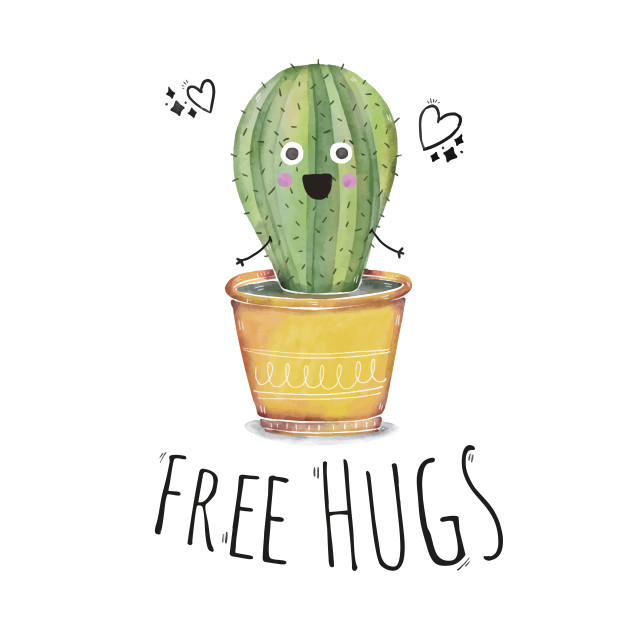Cute Cactus Free Hugs T-Shirt - Hugs - T-Shirt | TeePublic