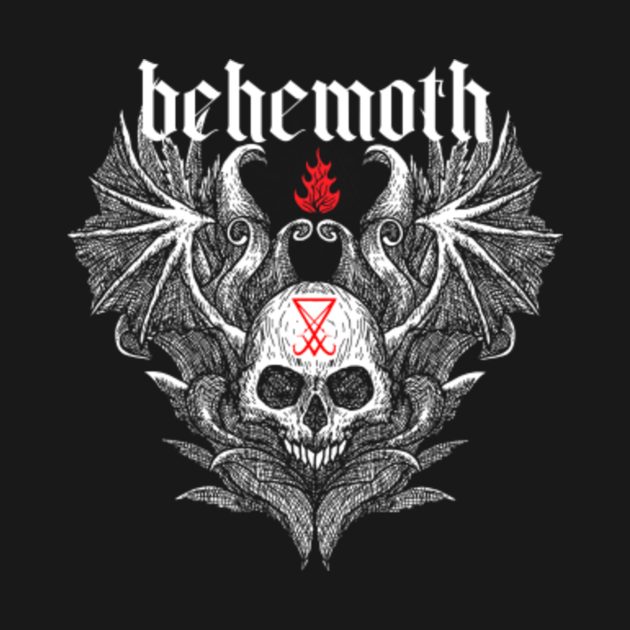 Behemoth Wicked Wings Satanic Symbol Skull BY KRAFTD - Satanic - Kids T ...