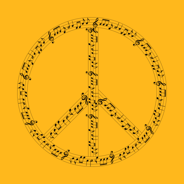 Peace Sign Music Notes - Peace Sign - T-Shirt | TeePublic