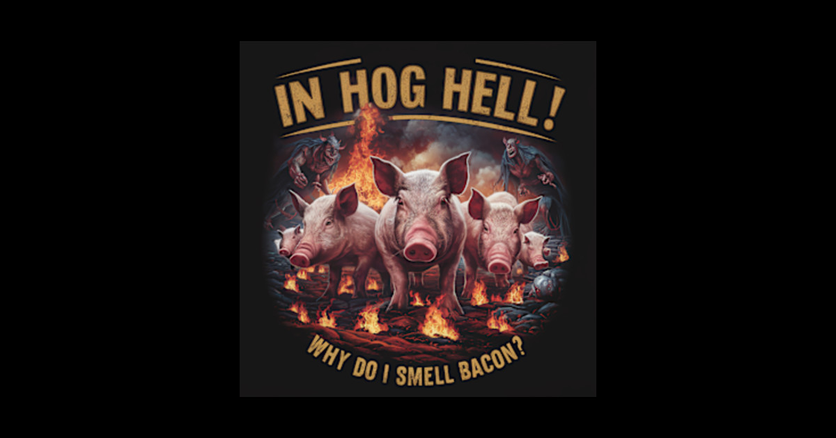 In Hog Hell! - Hogs - Sticker | TeePublic