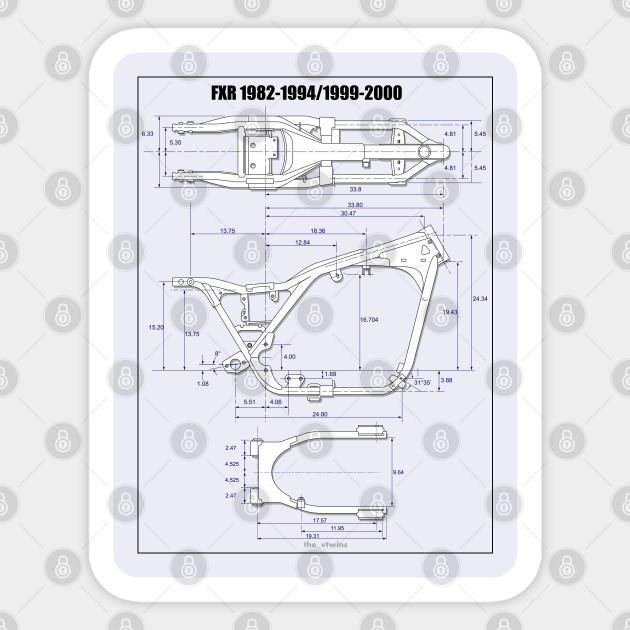 FXR blueprint - Motorcycle - Sticker | TeePublic