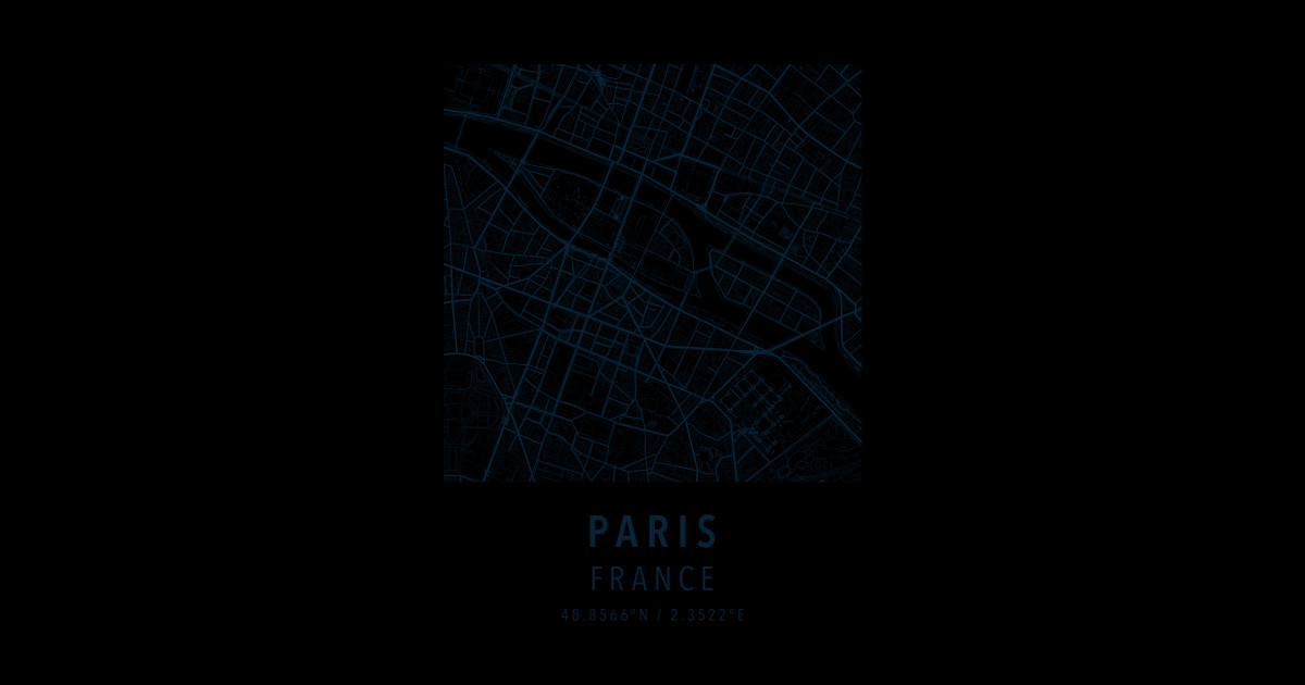 paris france simple map - Maps - Sticker | TeePublic