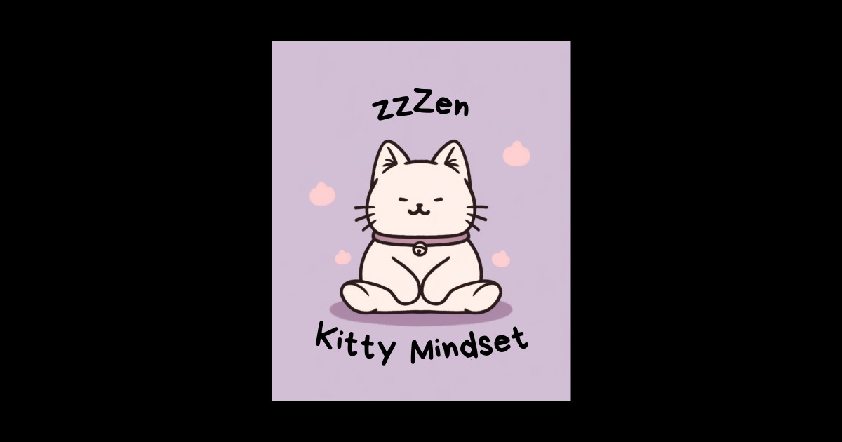 Kawaii Cute Yoga Meditating Cat - Kawaii Cute Meditating Cat - Sticker ...