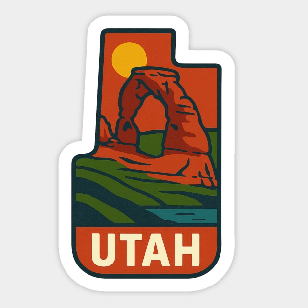 Retro Utah - Arches - Sticker | TeePublic