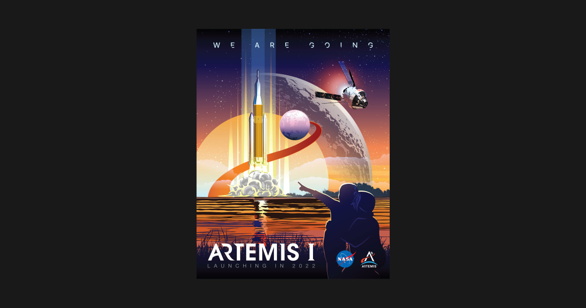 NASA Artemis I Retro Poster Shirt (Front) - Nasa - T-Shirt | TeePublic