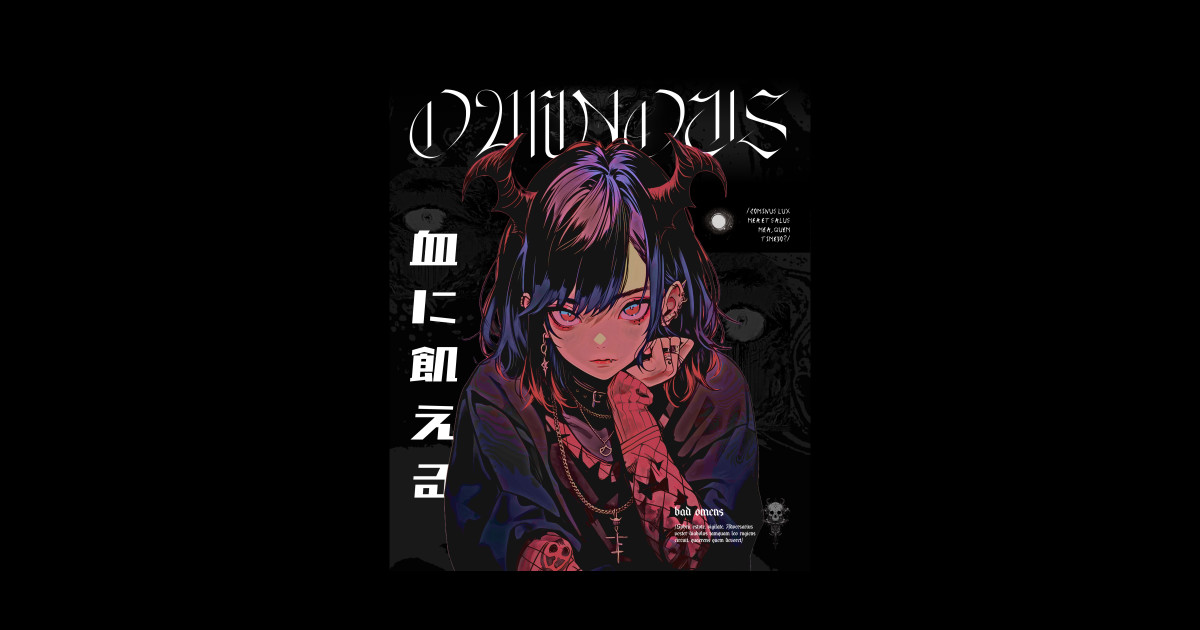 Ominous Halloween Anime Demon Girl - Anime - Sticker | TeePublic
