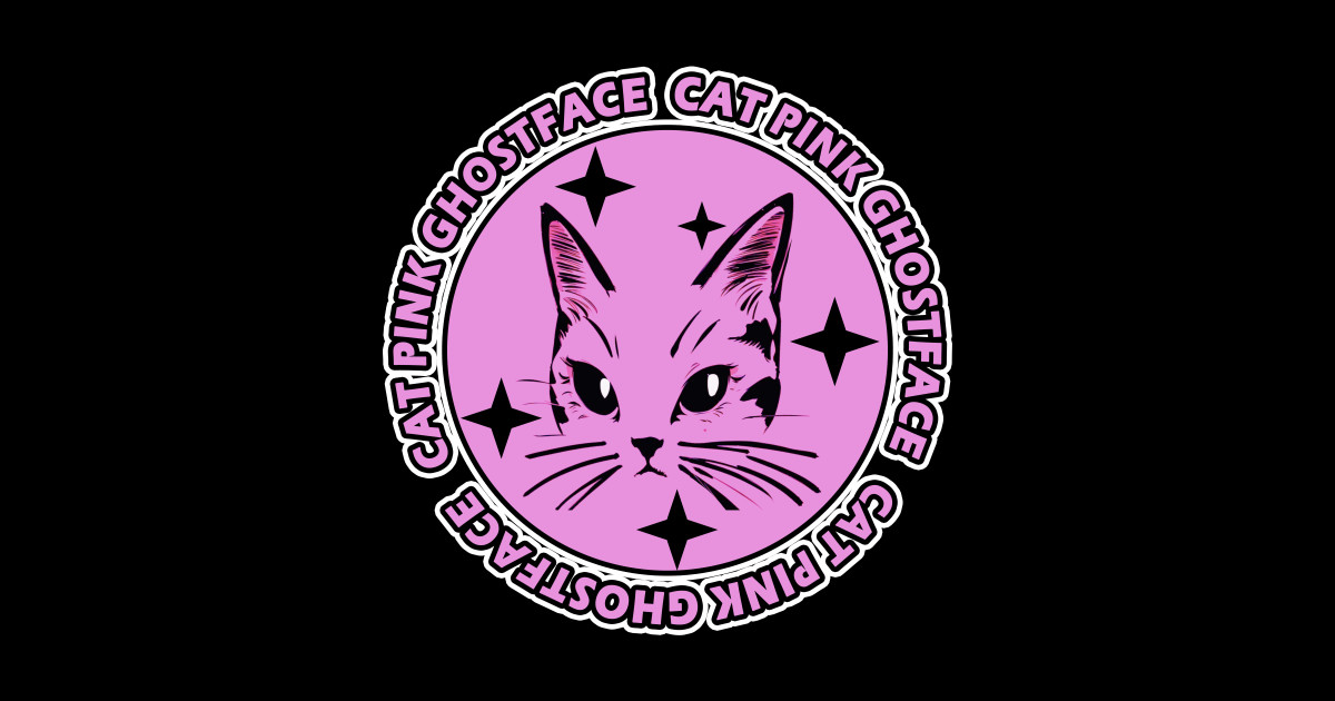 cat pink ghostface - Cat Love - Sticker | TeePublic