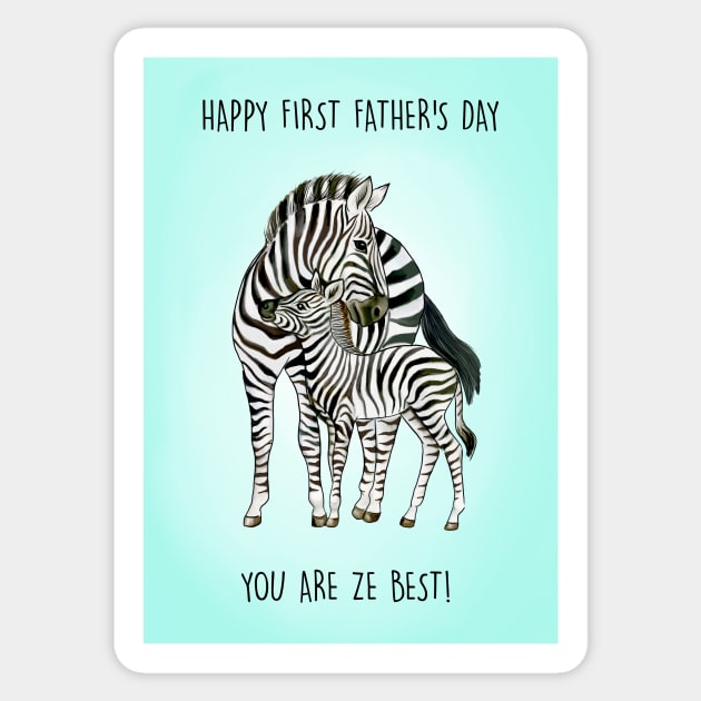 Zebra Father's day - Best Dad In The World - Sticker | TeePublic