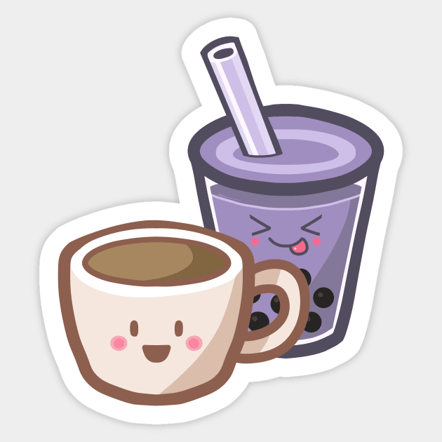 Taro Boba and Coffee xP - Taro Milk Tea - Sticker | TeePublic