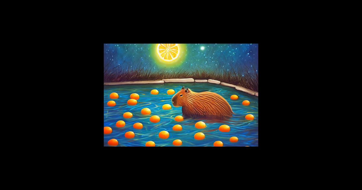 capybara moon - Capybara - Sticker | TeePublic
