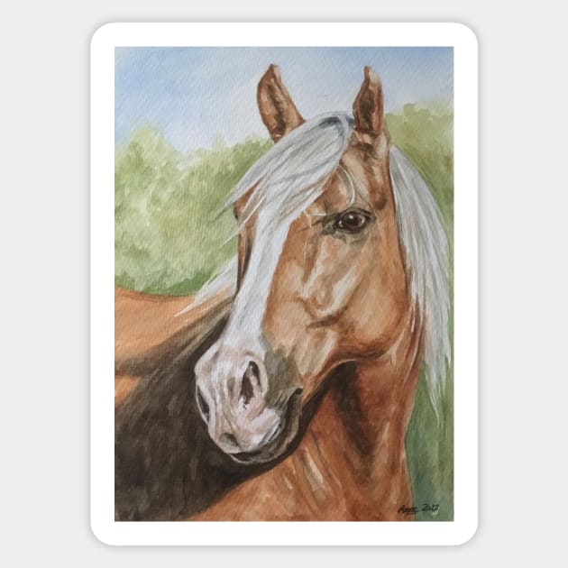 Chestnut and White Horse - Horses - Sticker | TeePublic