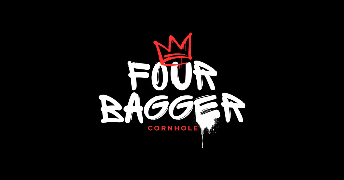 Four Bagger Crown Graffiti Red - Cornhole - Sticker | TeePublic