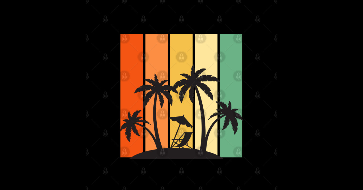 Summer Vibes - Beach Paradise - Palm Trees - Beach Vibes - Sticker ...