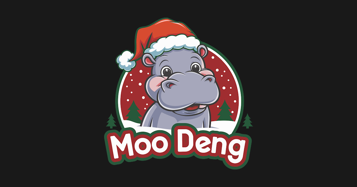 Christmas Moo Deng - Moo Deng - T-Shirt | TeePublic