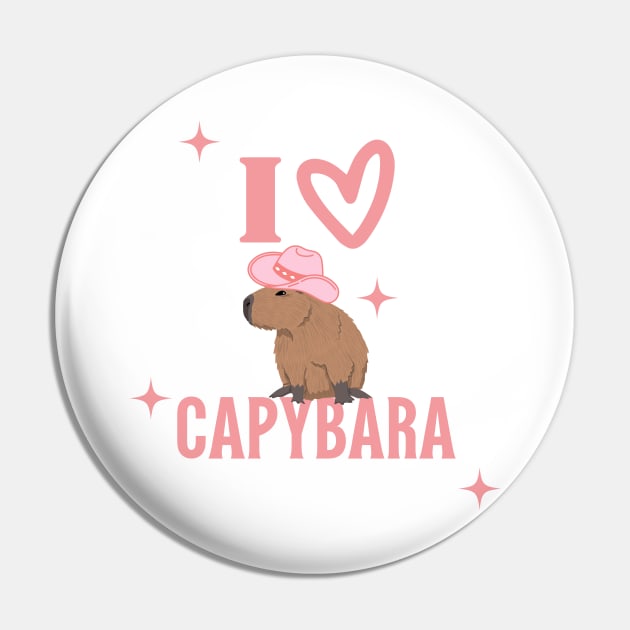 Capybara Preppy Aesthetic - Capybara - Pin | TeePublic