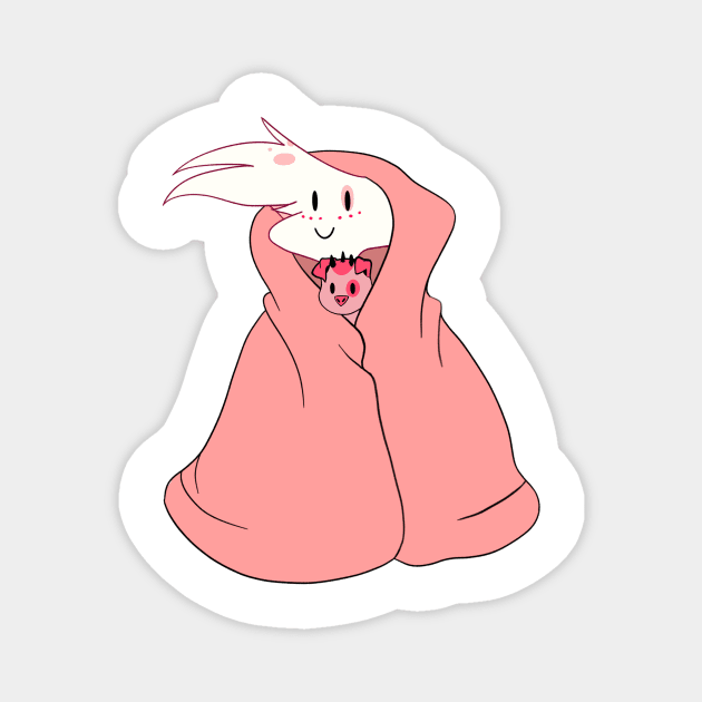 Angel Dust and Fat Nuggets in a blanket - Hazbin Hotel - Magnet | TeePublic