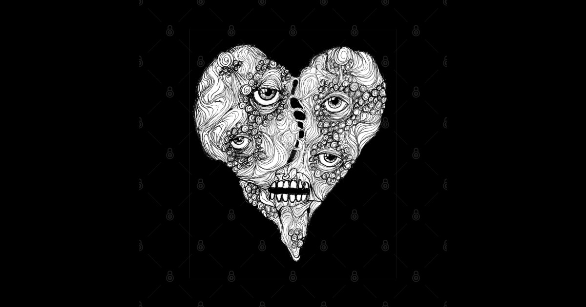 A Corrupted Heart - Heart - Sticker | TeePublic