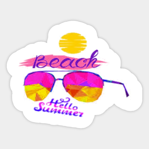 beach hello summer - Beach Hello Summer - Sticker | TeePublic