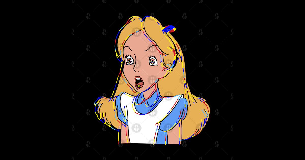 Psychedelic Alice in wonderland - Alice In Wonderland - Sticker | TeePublic