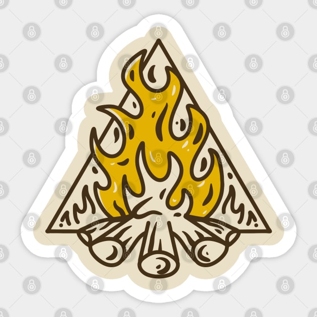 Line art bonfire - Bonfire - Sticker | TeePublic