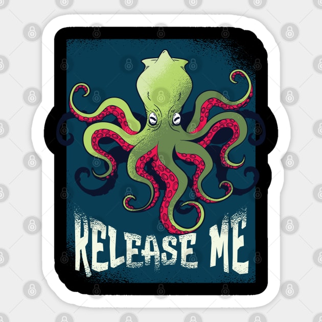 Release me Kraken cartoon - Kraken - Sticker | TeePublic