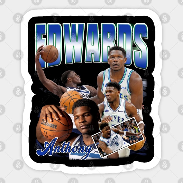 Anthony Edwards Retro Collage - Anthony Edwards - Sticker | TeePublic