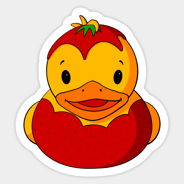 Strawberry Rubber Duck - Fruit - Sticker | TeePublic