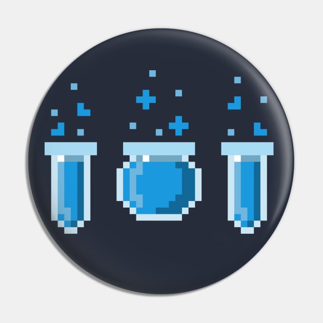 8Bit Mana Potion, Blue - Blue 8bit Mana Potion Vial - Pin | TeePublic