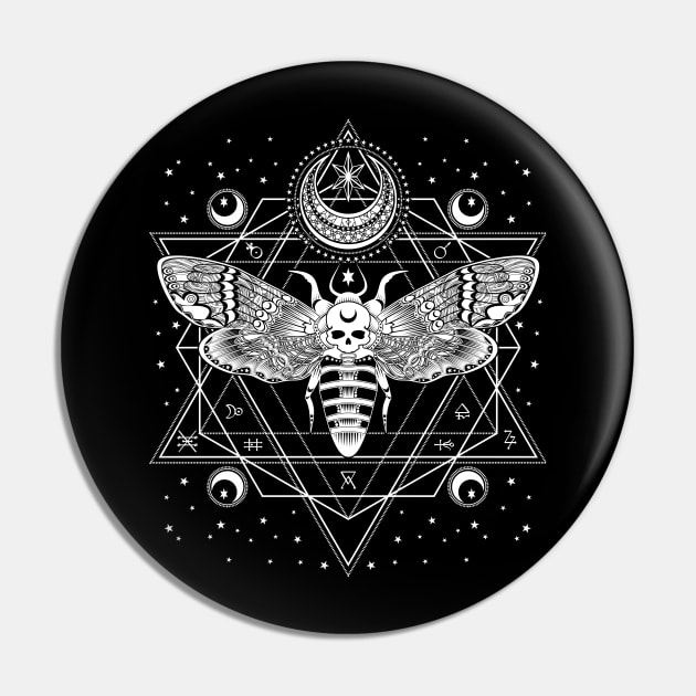 Deaths head Moth - Death Moth - Pin | TeePublic