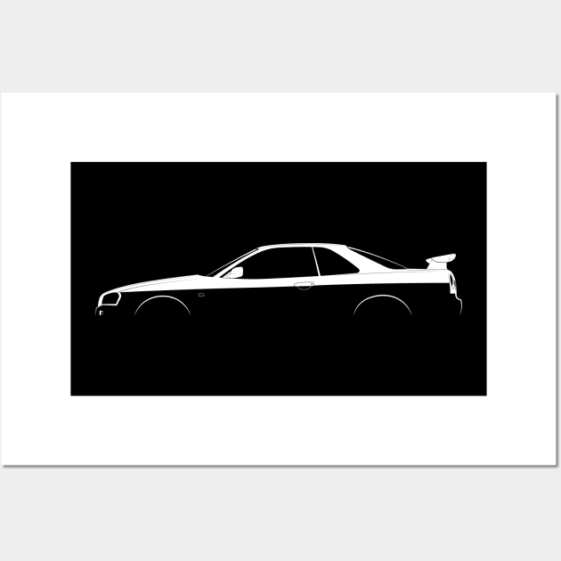 Nissan Skyline GT-R (R34) Silhouette - Nissan Skyline Gt R - Posters ...