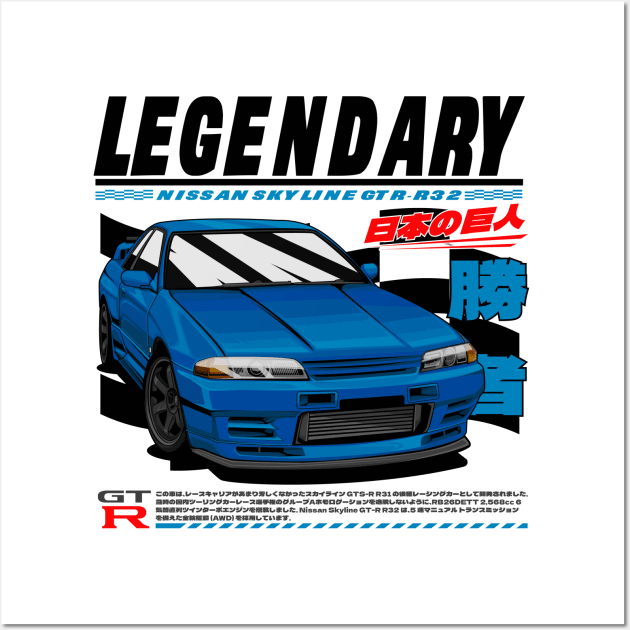 NISMO NISSAN SKYLINE GTR R32-BLUE - Nissan Skyline Gtr R32 - Posters ...