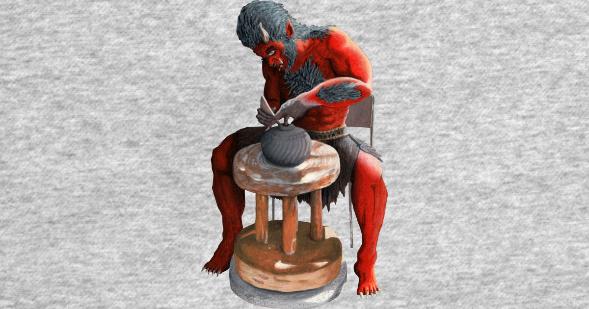 Ogre Spinning Japanese Pots Fantasy Image - Ogre - T-Shirt | TeePublic