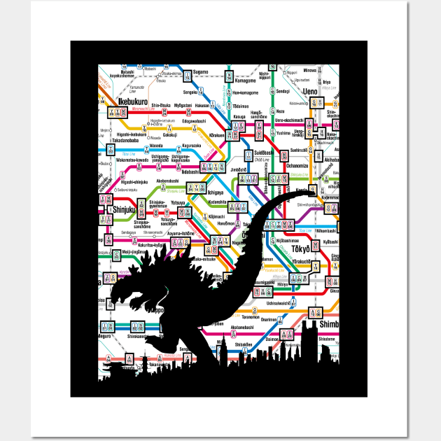 Godzilla Tokyo Subway - Godzilla - Posters and Art Prints | TeePublic