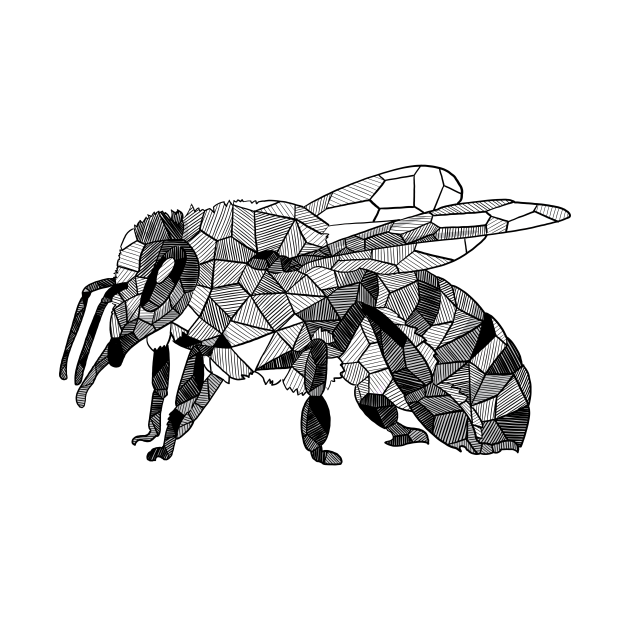 Honey Bee Geometric Sketch Art - Honey Bee - Tapestry | TeePublic
