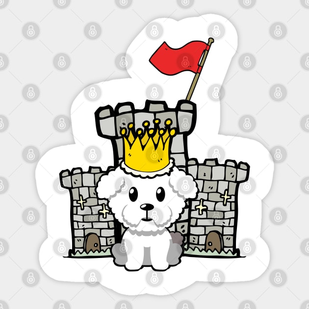 Cute furry dog is king of the castle - Bichon Frise - Sticker | TeePublic