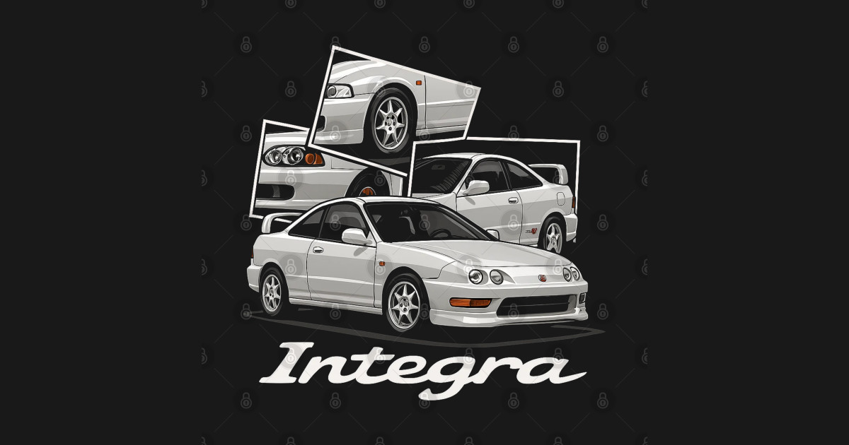 White Integra Type R 1995 - Acura Integra - T-Shirt | TeePublic