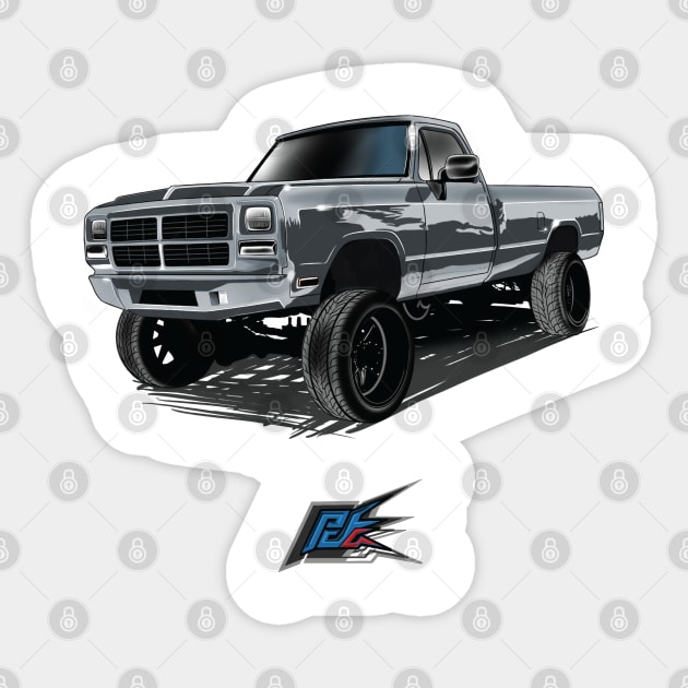 dodge first gen truck gray - Dodge First Generation - Sticker | TeePublic
