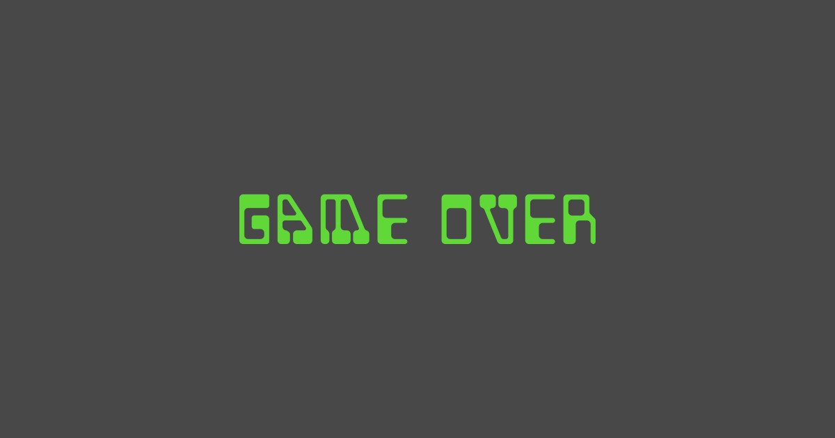 Game Over in Retro Gaming Green - Game Over - T-Shirt | TeePublic